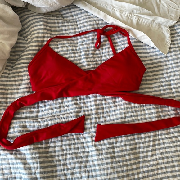 aerie | Swim | Aerie Red Wrap Top Bikini | Poshmark